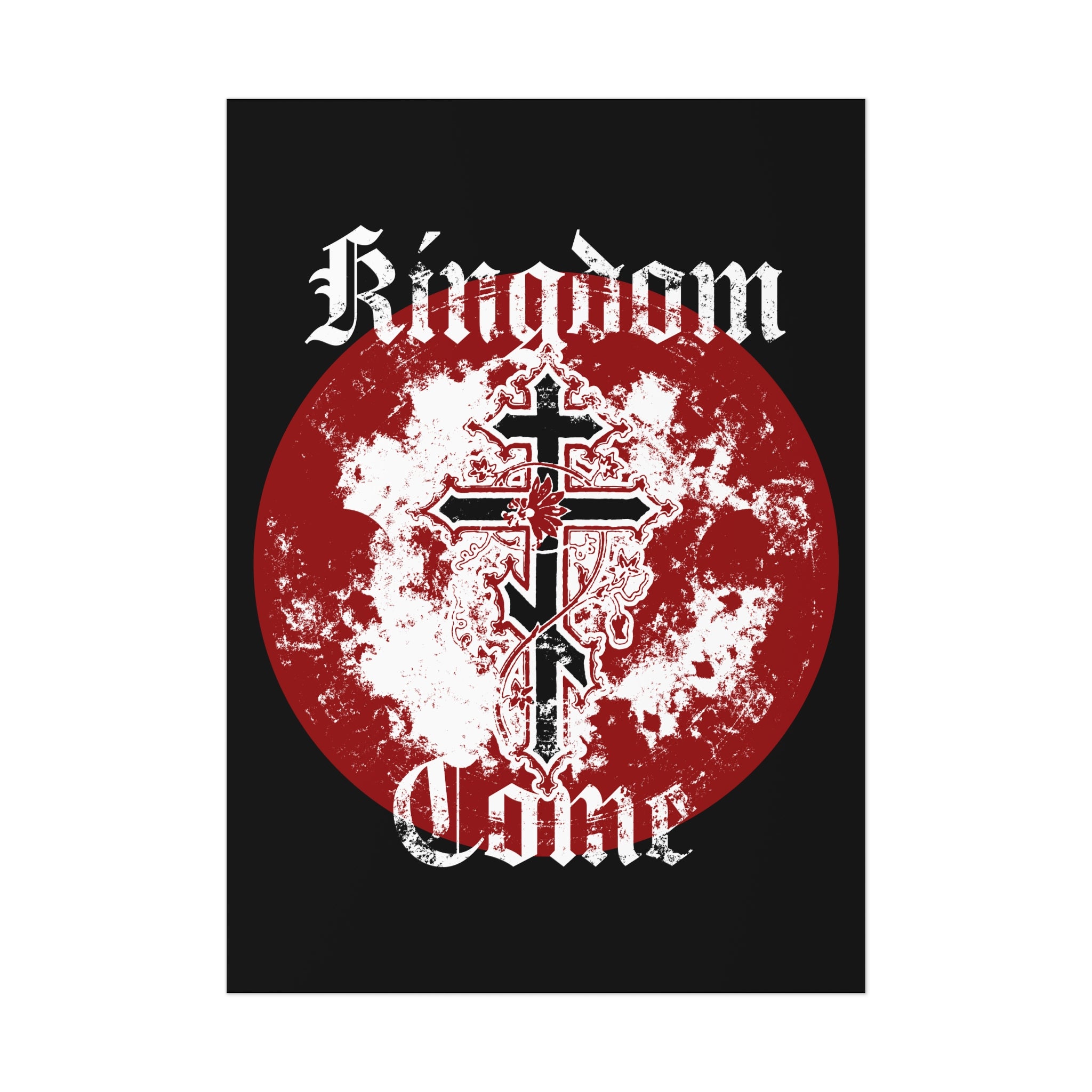 Kingdom Come Lord's Prayer Goth Orthodox Cross Christian Art Poster