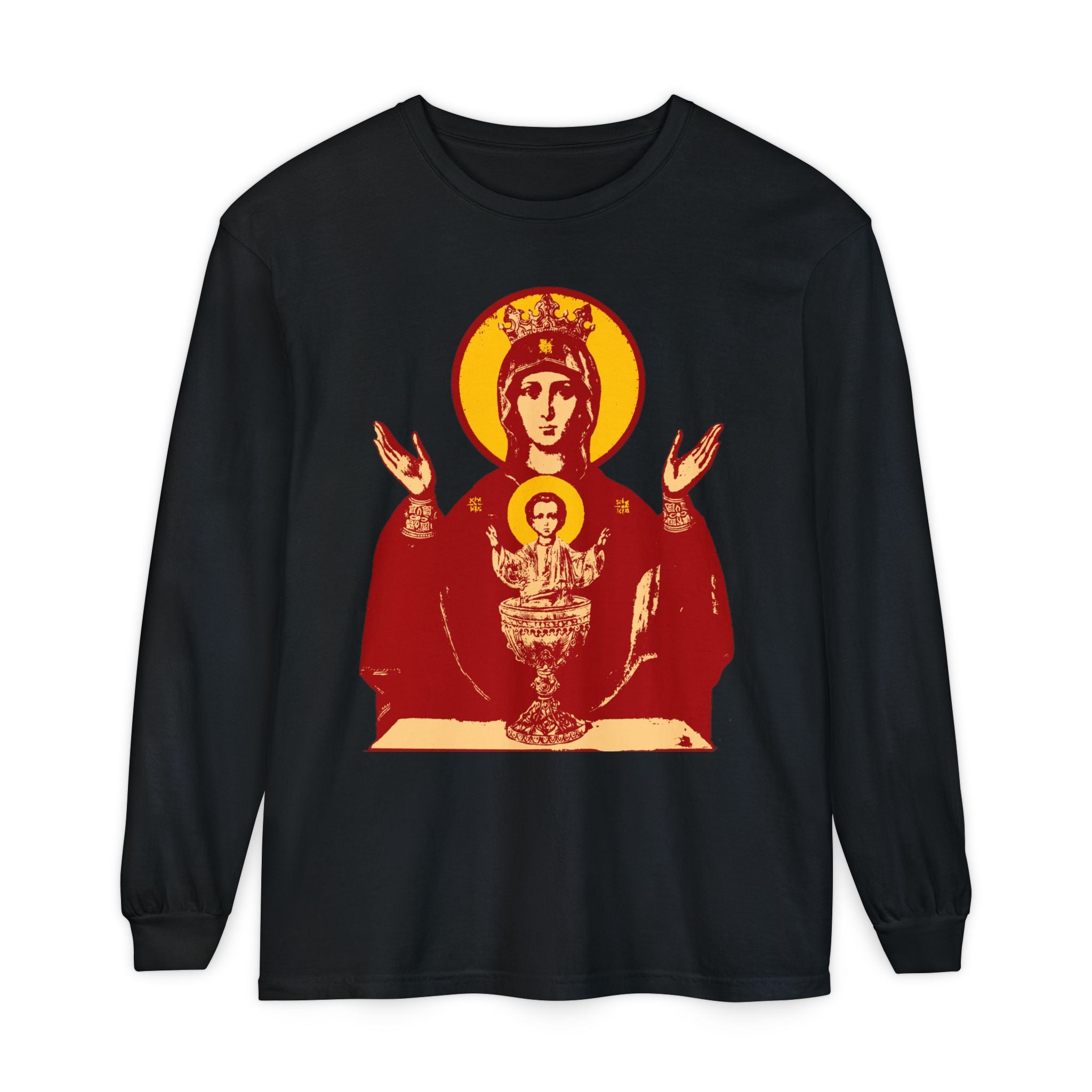 Holy Theotokos Inexhaustible Cup Conquer Passions Christian Long Sleeve